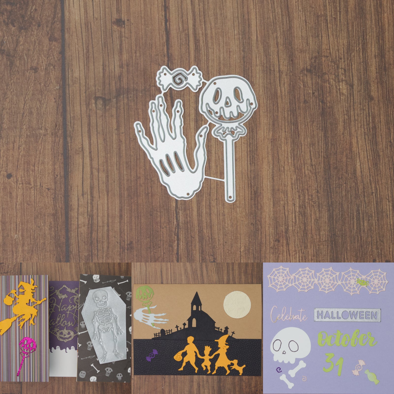 Creepy Candy w Skeleton Hand Halloween Cutting Dies